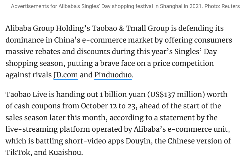 Alibaba, JD.com locked in brutal price war this Singles’ Day amid weak ...
