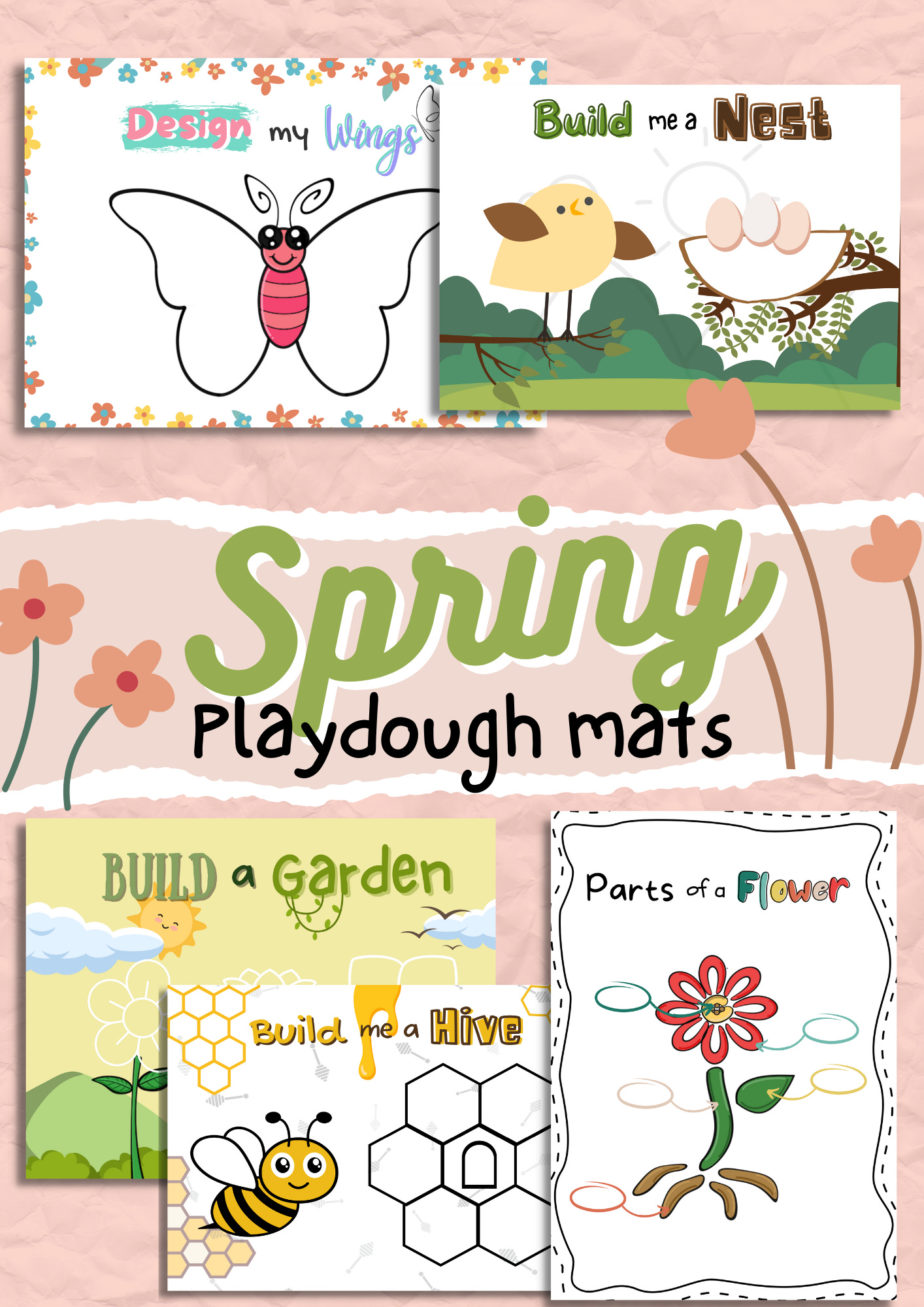 Rainbow Shamrock and Spring Playdough Mats