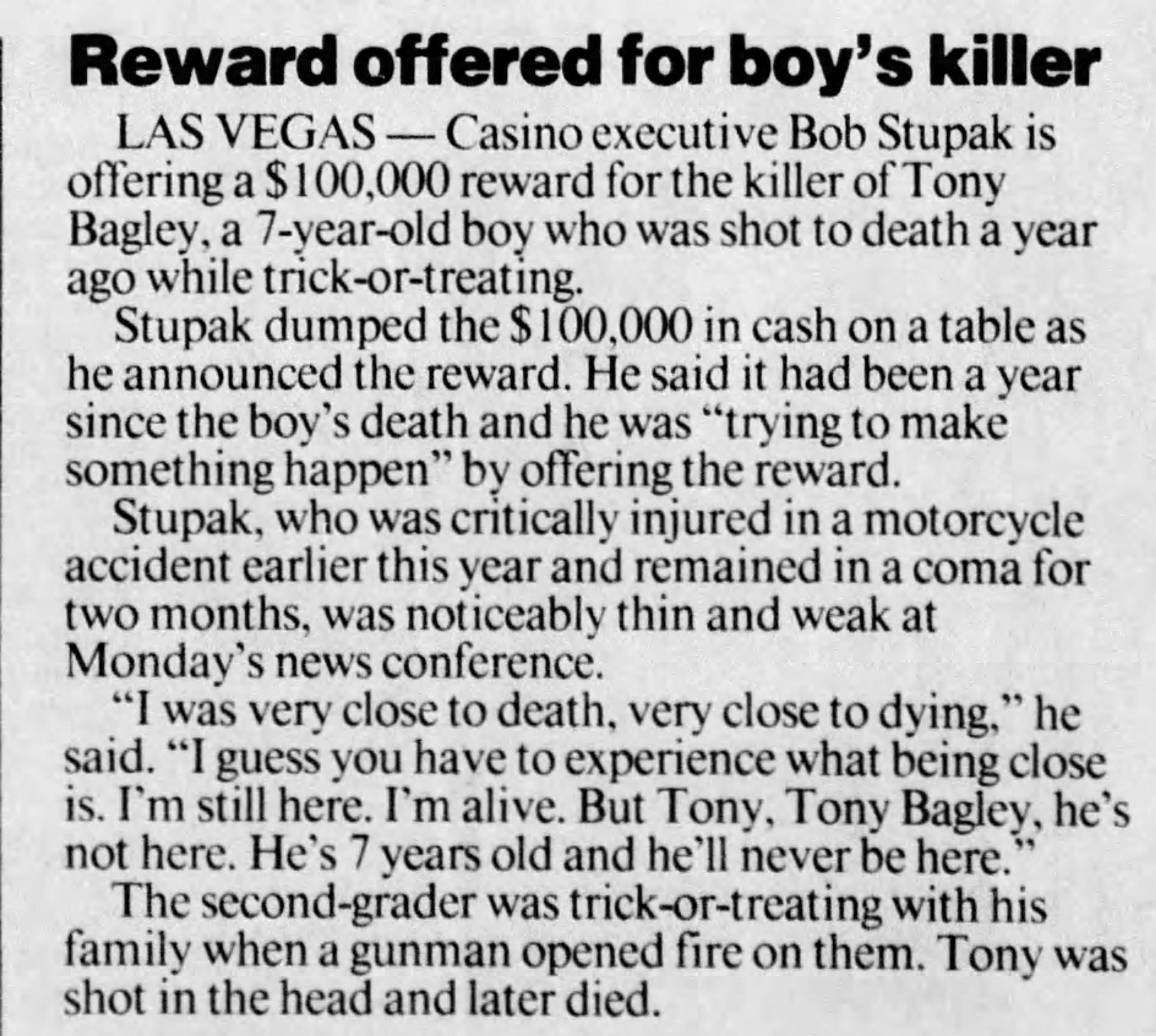 The Shocking and Senseless Murder of 7-Year-Old Tony Bagley While Trick ...