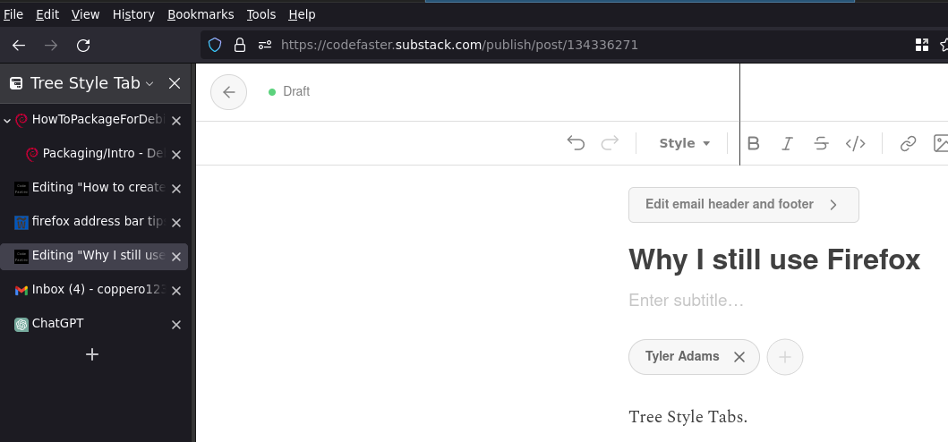 Why I still use Firefox - by Tyler Adams - CodeFaster