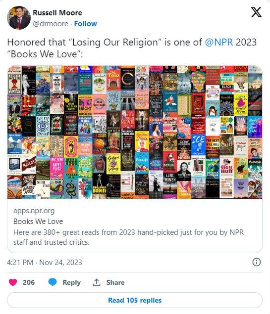 Russell Moore’s Book Celebrated By NPR - by Greg Smith