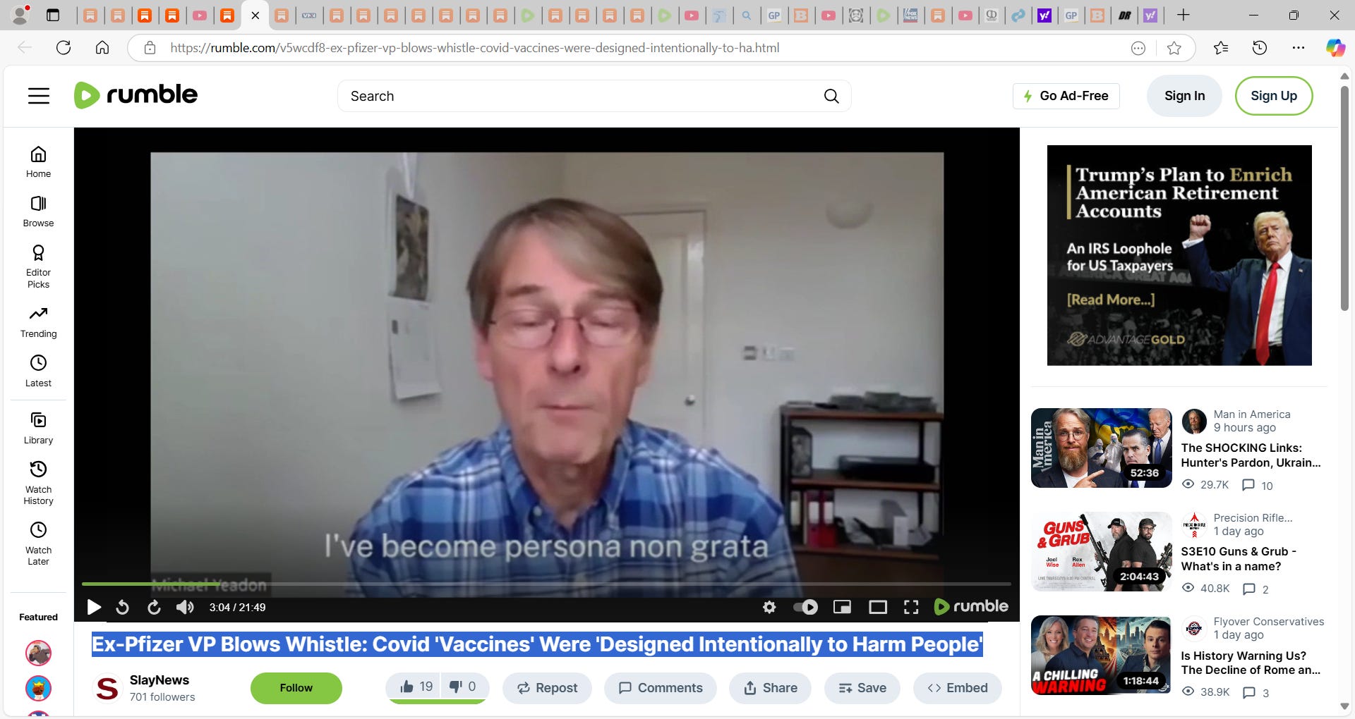 Ex-Pfizer VP Dr. Mike Yeadon Blows Whistle: Covid 'Vaccines' Were ...