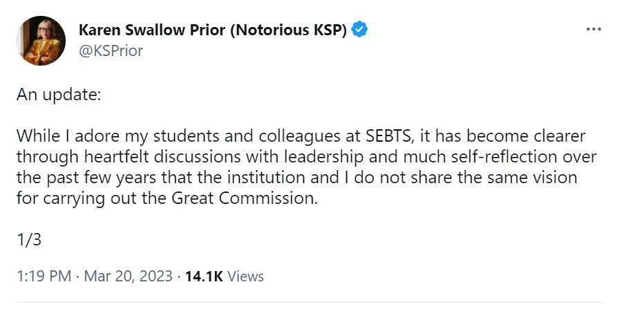 Feminist Professor Karen Swallow Prior Announces Departure from ...