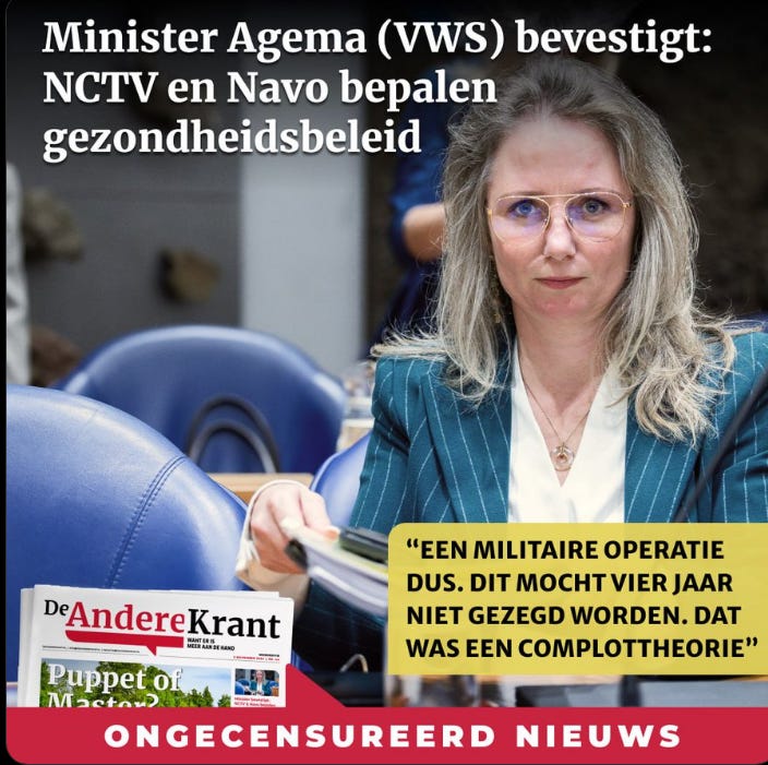 New Dutch Health Minister Fleur Agema explains her actions by "NATO ...