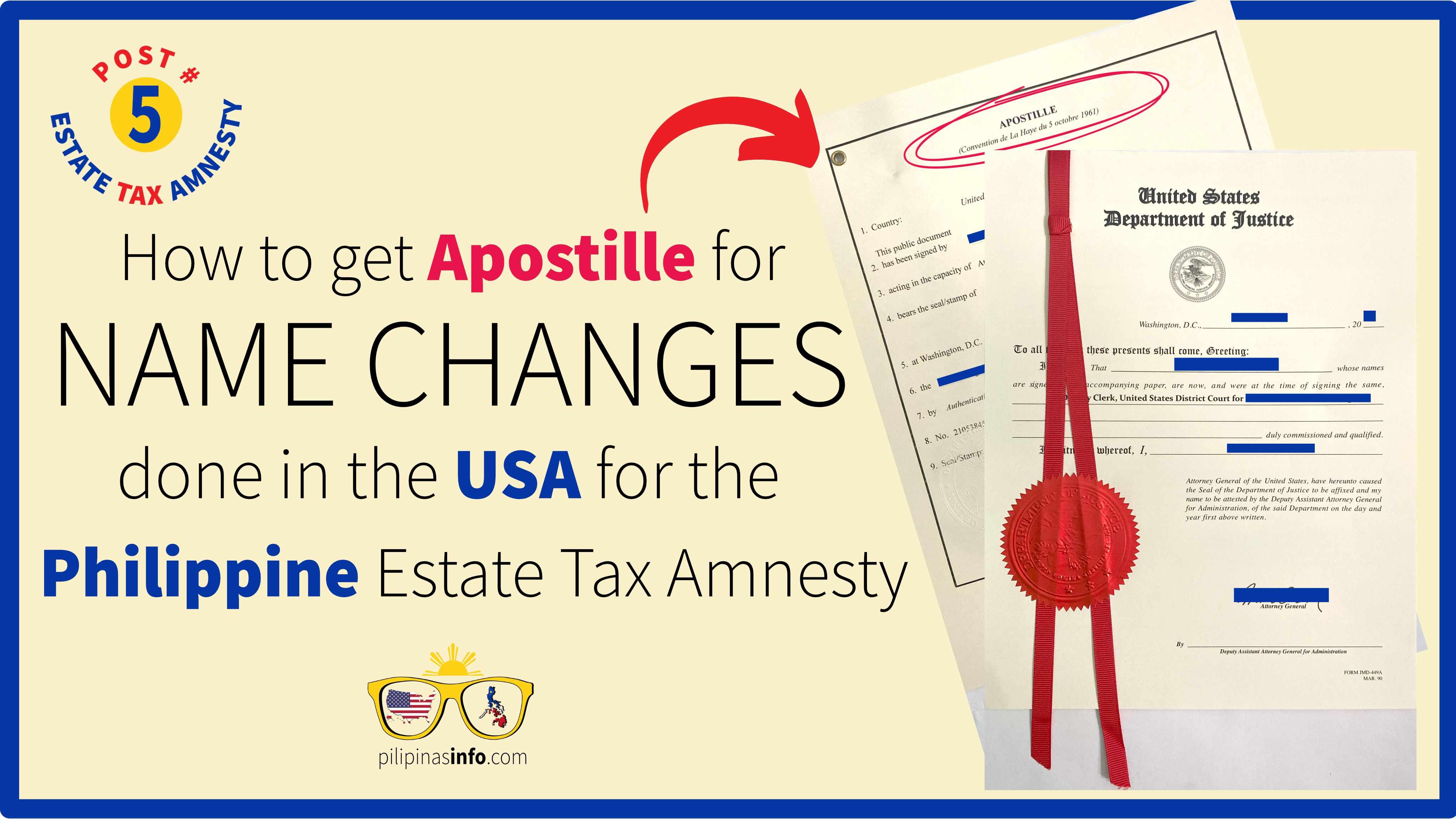 Apostille for Name Changes done in the USA - by Sheila