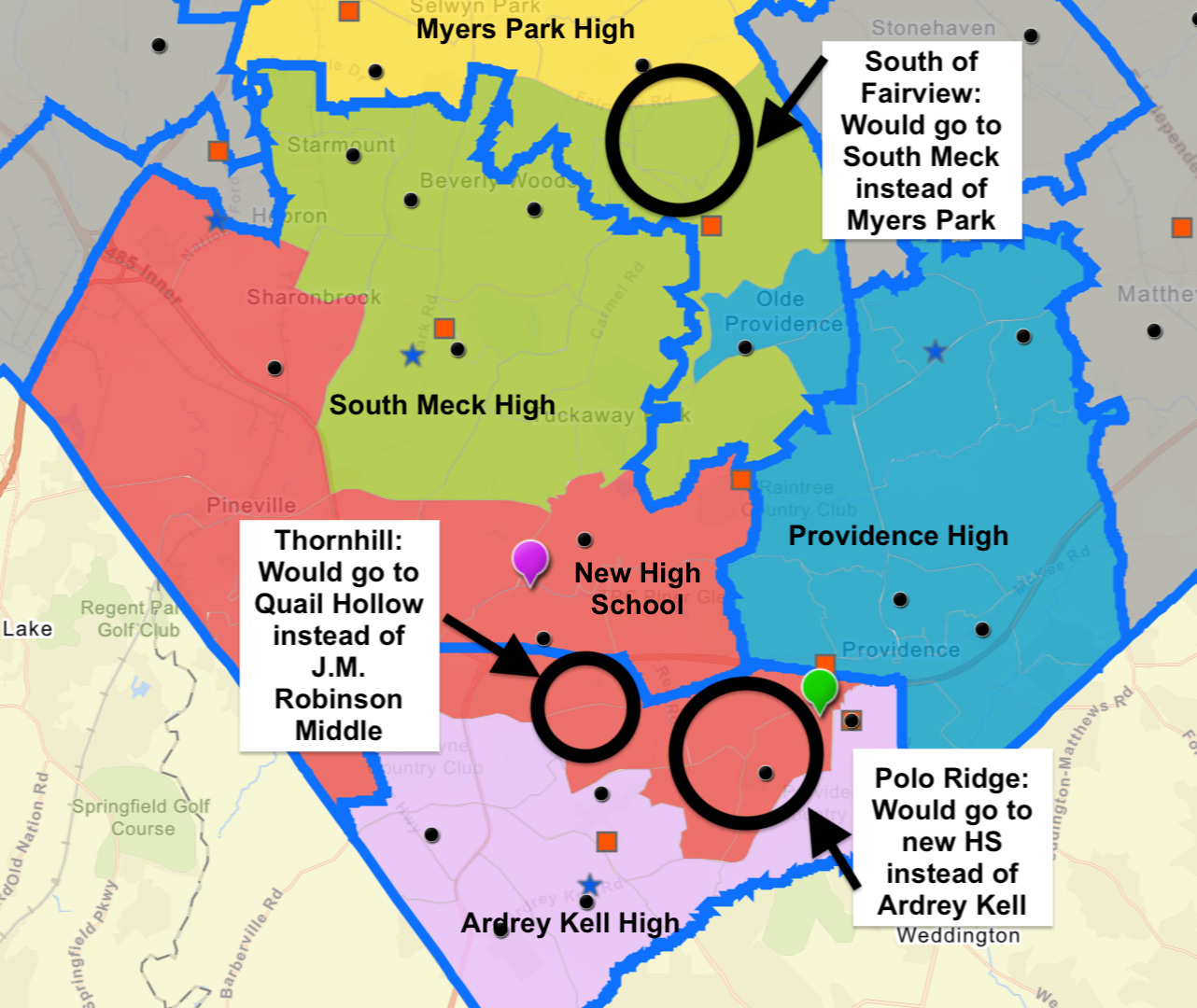 ‘Blindsided’ neighborhoods fight CMS boundary plan