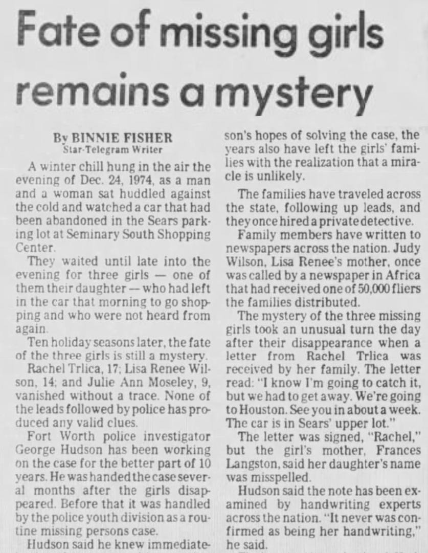 A Texas Mystery: The Unexplained Disappearance of the "Fort Worth Trio"