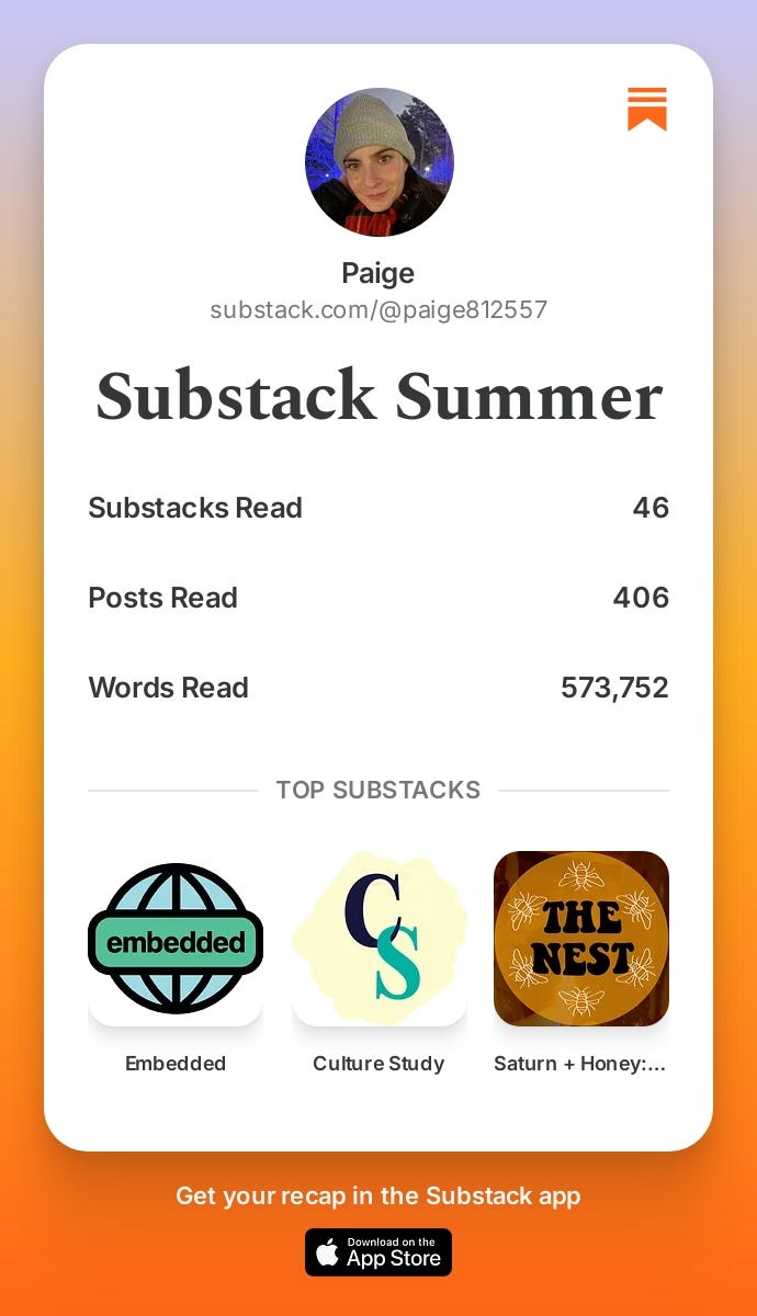 My Substack Summer - by Paige - Work Life of Leisure