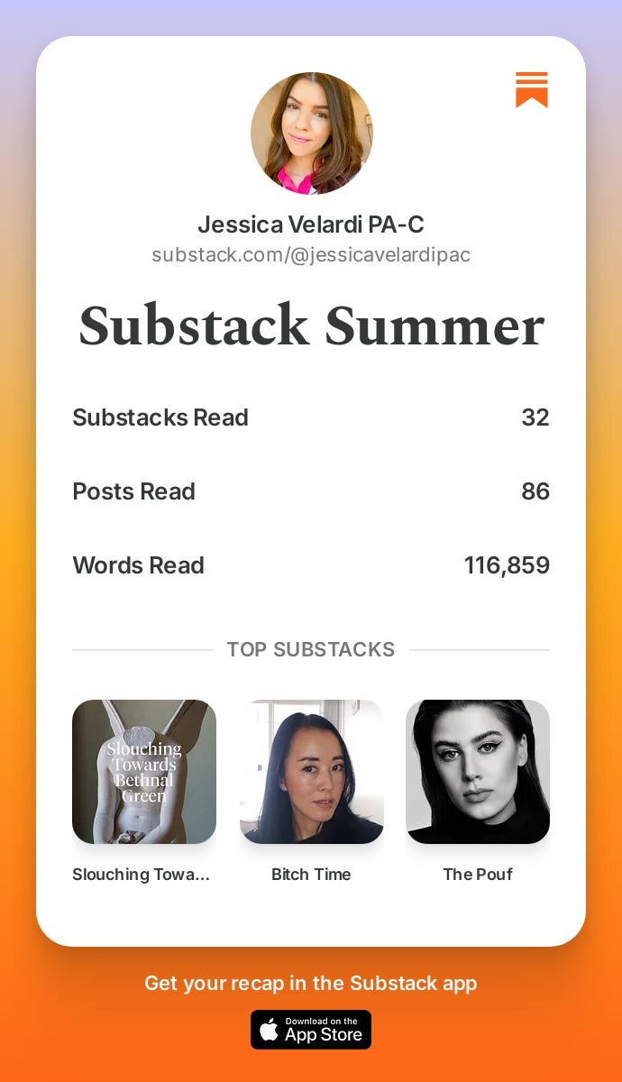 My Substack Summer - by Jessica Velardi PA-C