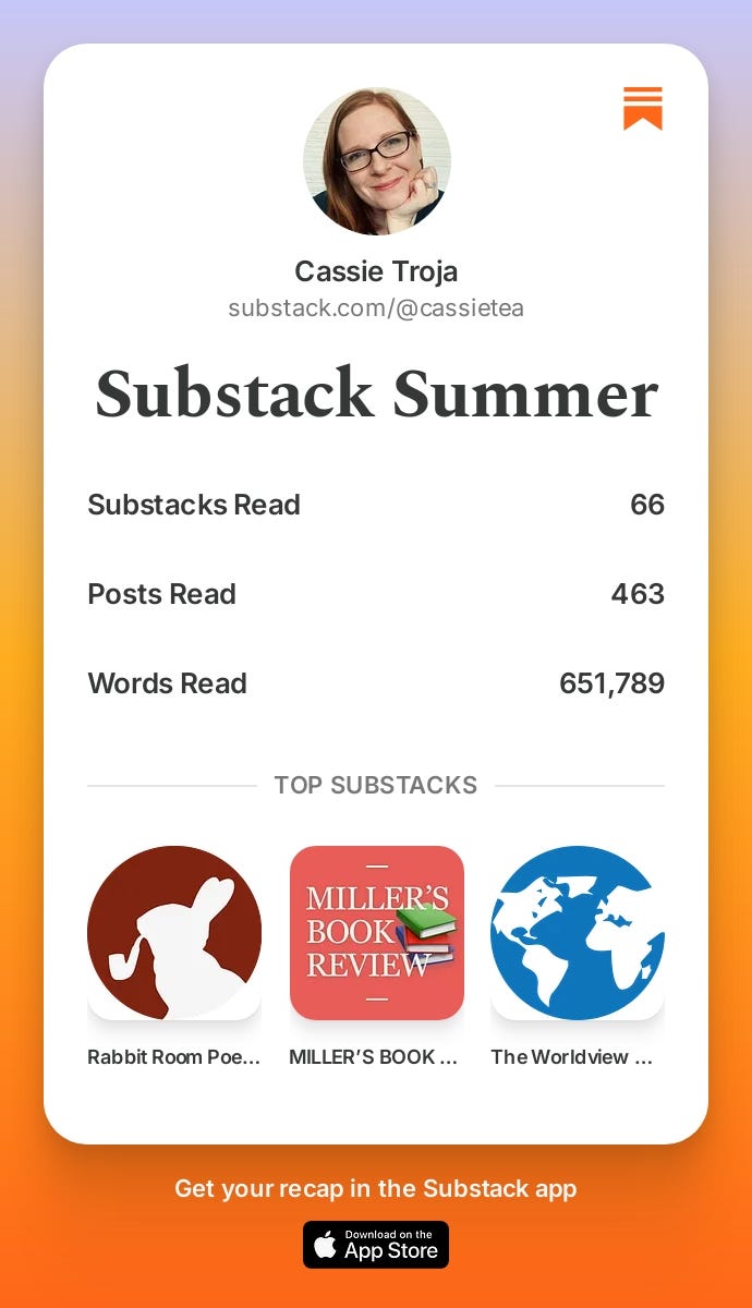 My Substack Summer - by Cassie Troja