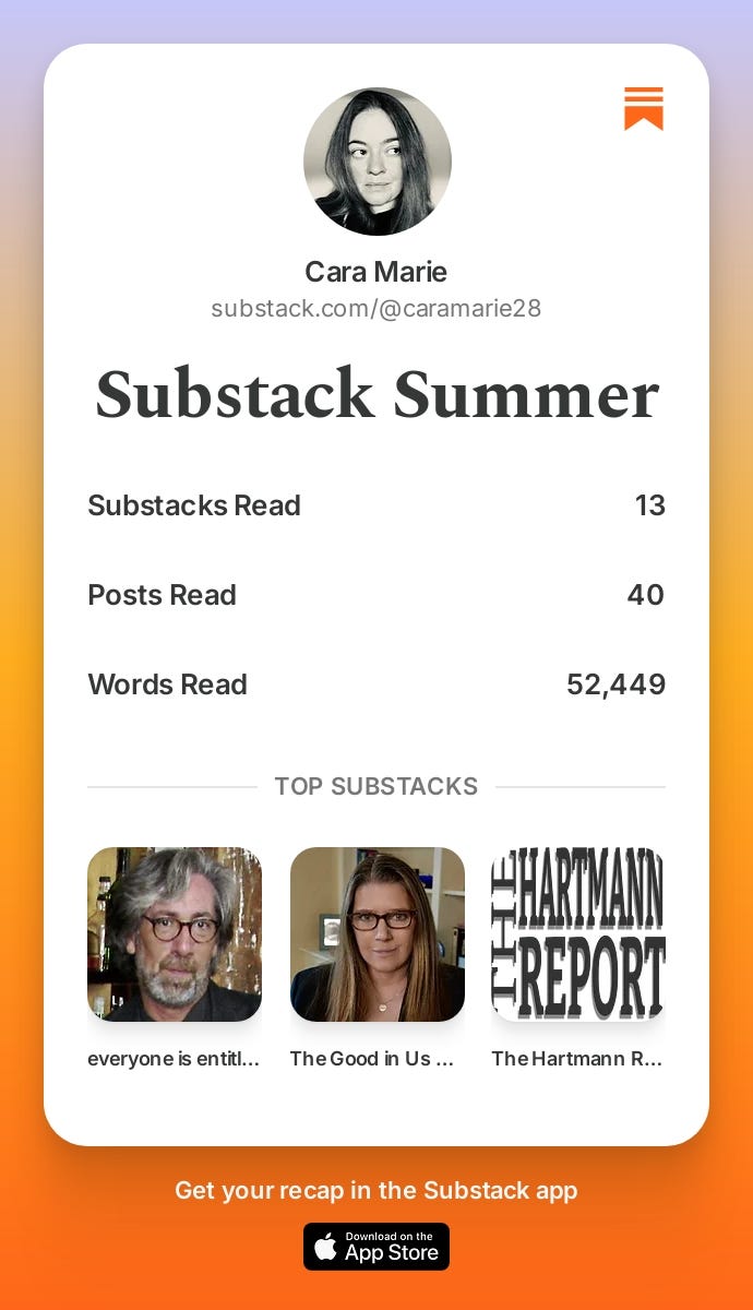 My Substack Summer - Cara Marie: Just Some Thoughts
