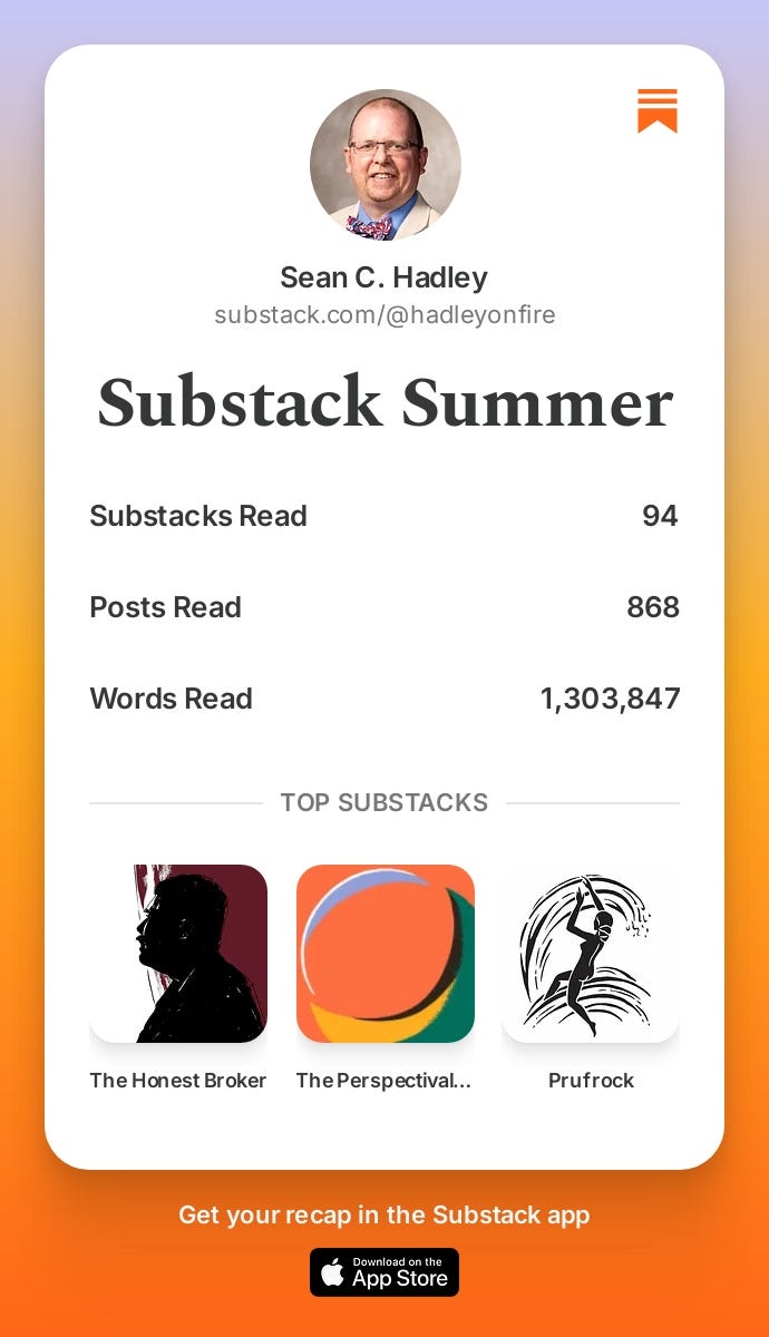 My Substack Summer - by Sean C. Hadley