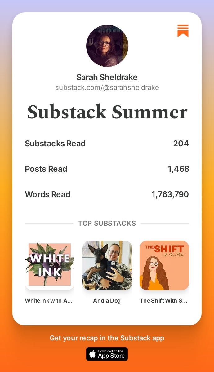 My Substack Summer - Past caring : Sarah Sheldrake