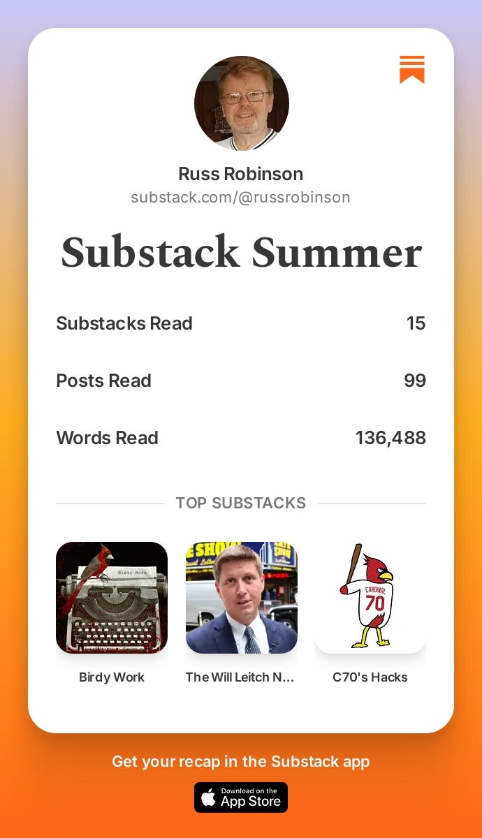 My Substack Summer - Russ’s Ramblings