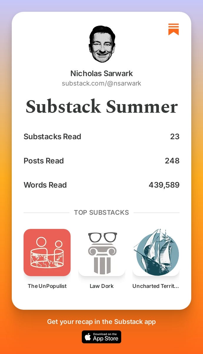 My Substack Summer - by Nicholas Sarwark