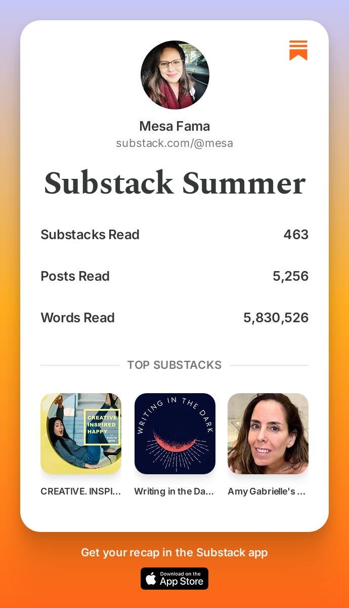 My Substack Summer - by Mesa Fama - Let The Words Fall Out