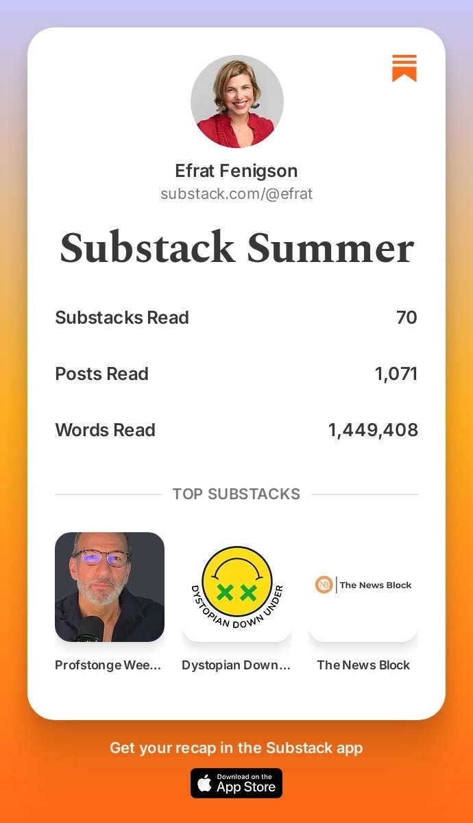 My Substack Summer - I Read 1.5m Words!