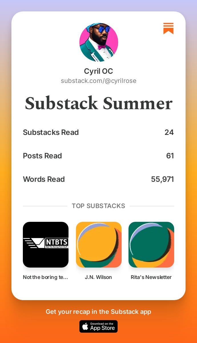 My Substack Summer - by Cyril OC - What's Gray OC