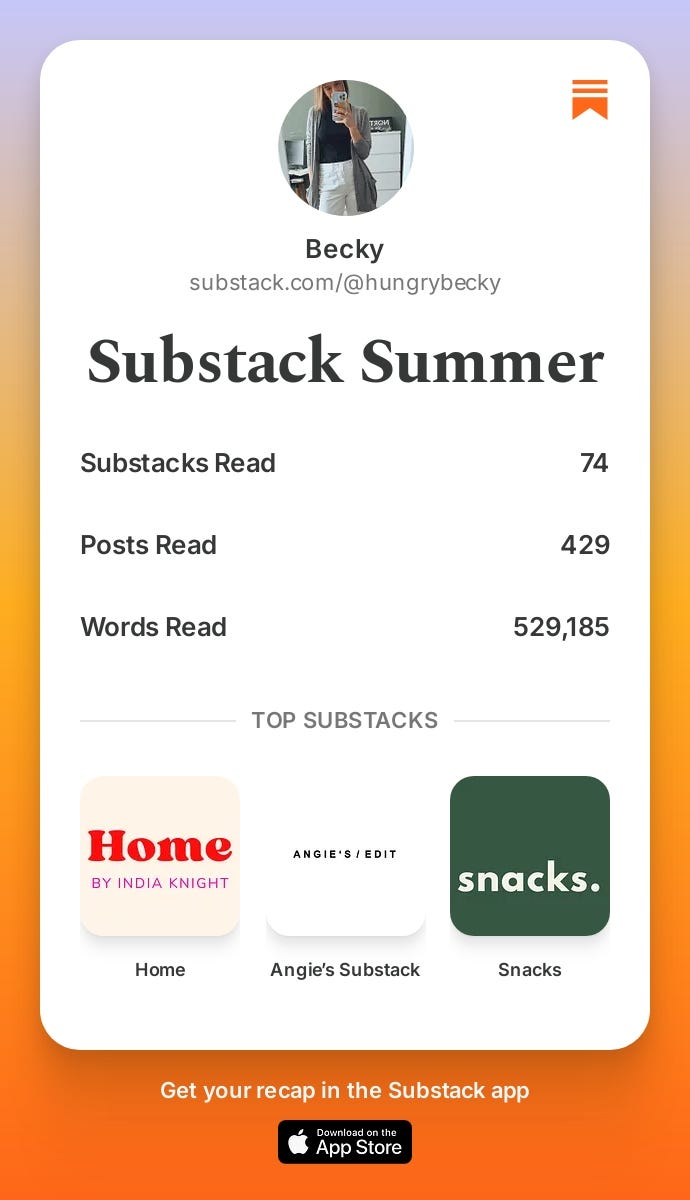 My Substack Summer - by Becky - Cottage Life