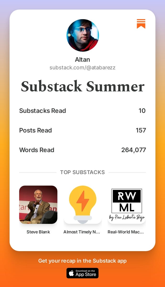 My Substack Summer 2024 - Altan’s Substack