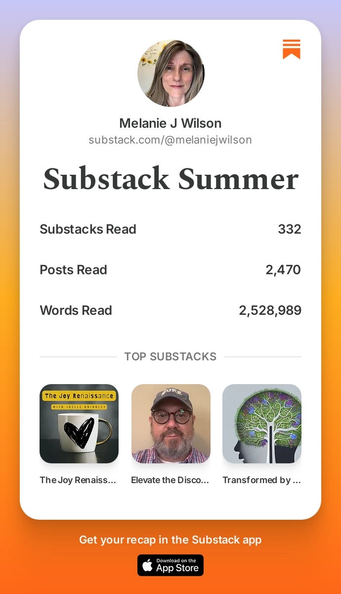 My Substack Summer - by Melanie J Wilson