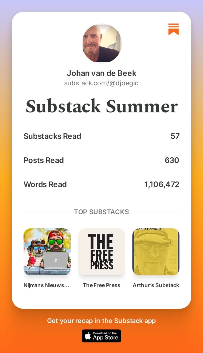 My Substack Summer - by Johan van de Beek