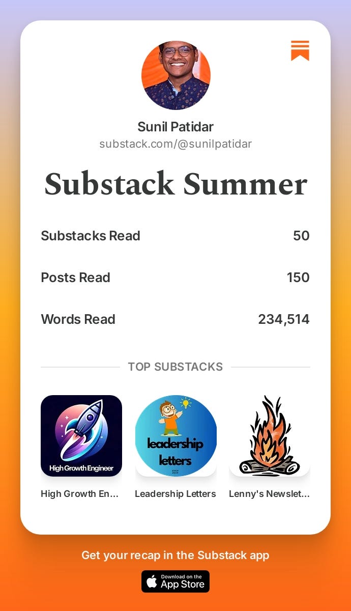My Substack Summer - by Sunil Patidar - Sunil’s Substack