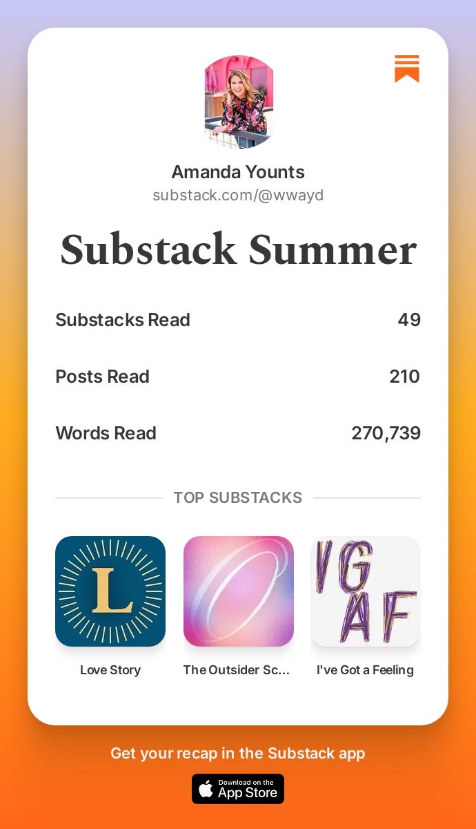 My Substack Summer - by Amanda Younts