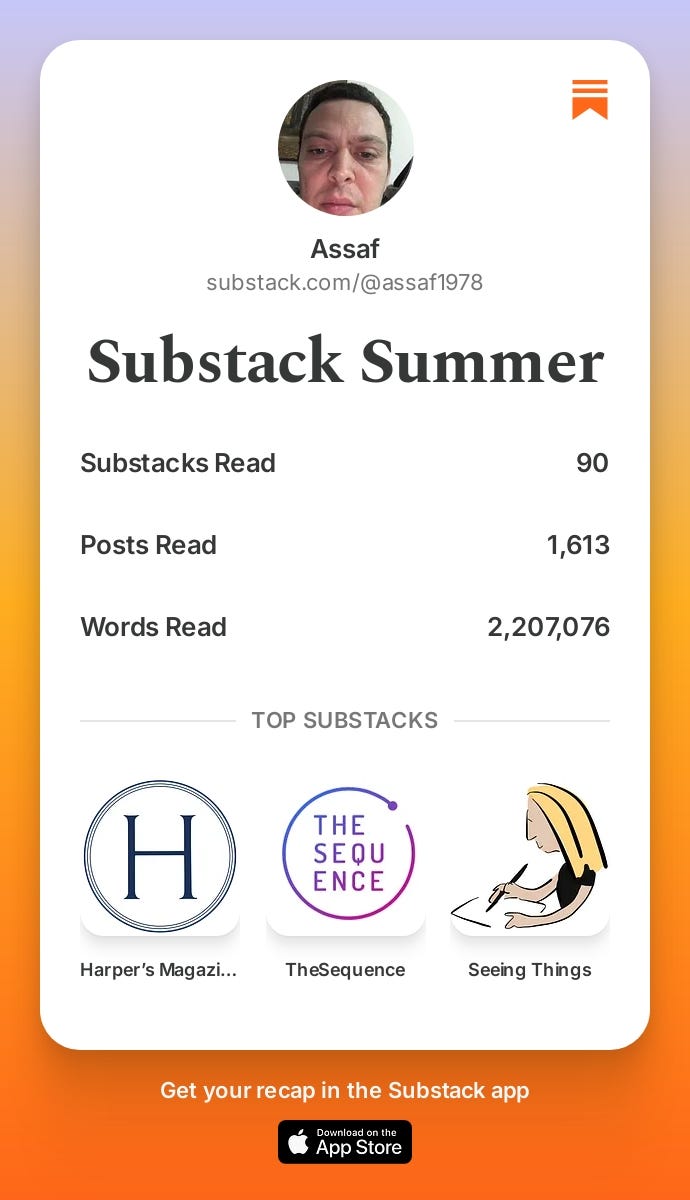 My Substack Summer - Assaf’s Newsletter