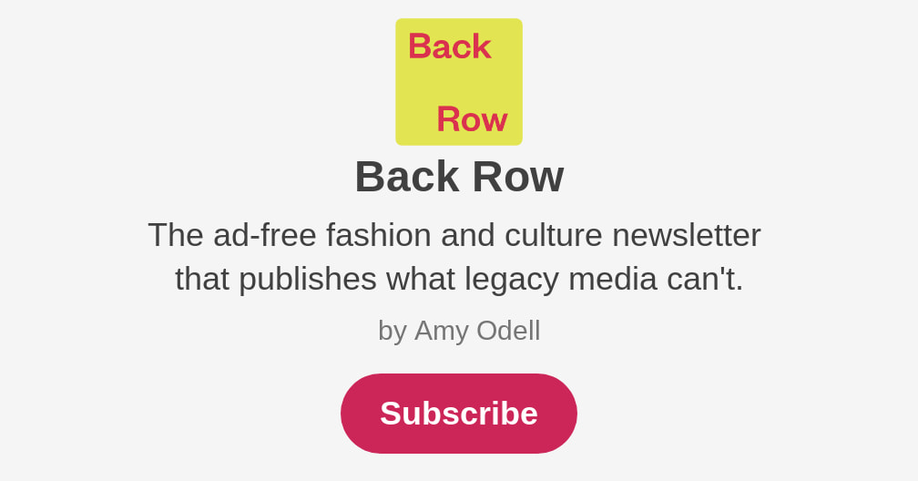 Back Row | Amy Odell | Substack