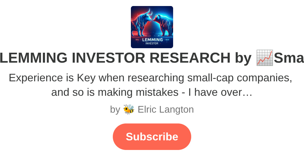 LEMMING INVESTOR RESEARCH & NEWSLETTER | 🐝Small Company Champion 📈 | Substack
