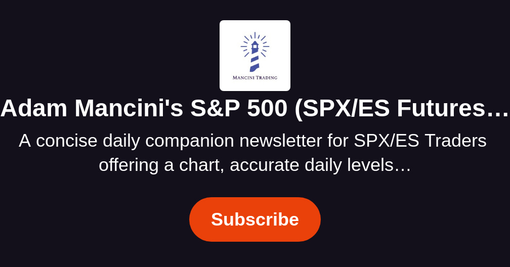 Adam Mancini's S&P 500 (SPX/ES Futures) Trade Companion | Substack