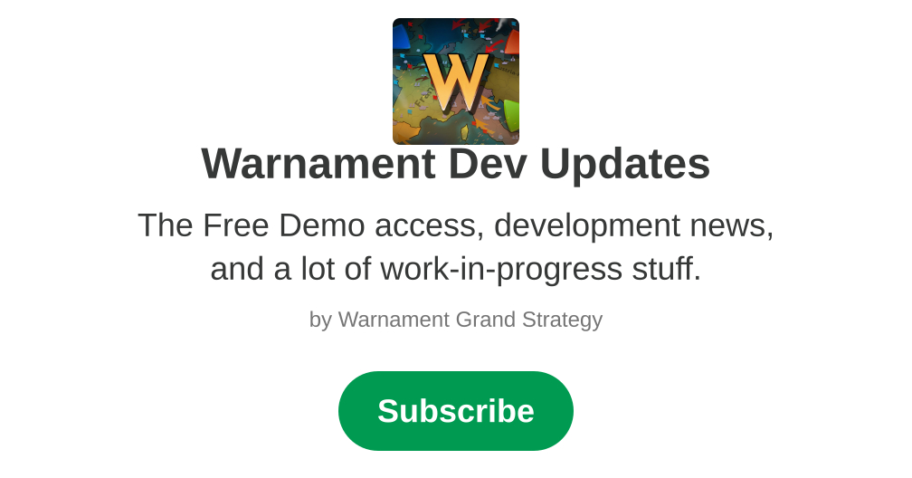 Warnament Dev Updates | Warnament Grand Strategy | Substack