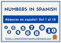 Issue #034 Numbers in Spanish (1 - 10)