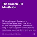 The Broken Bill Manifesto - by Geno Munari