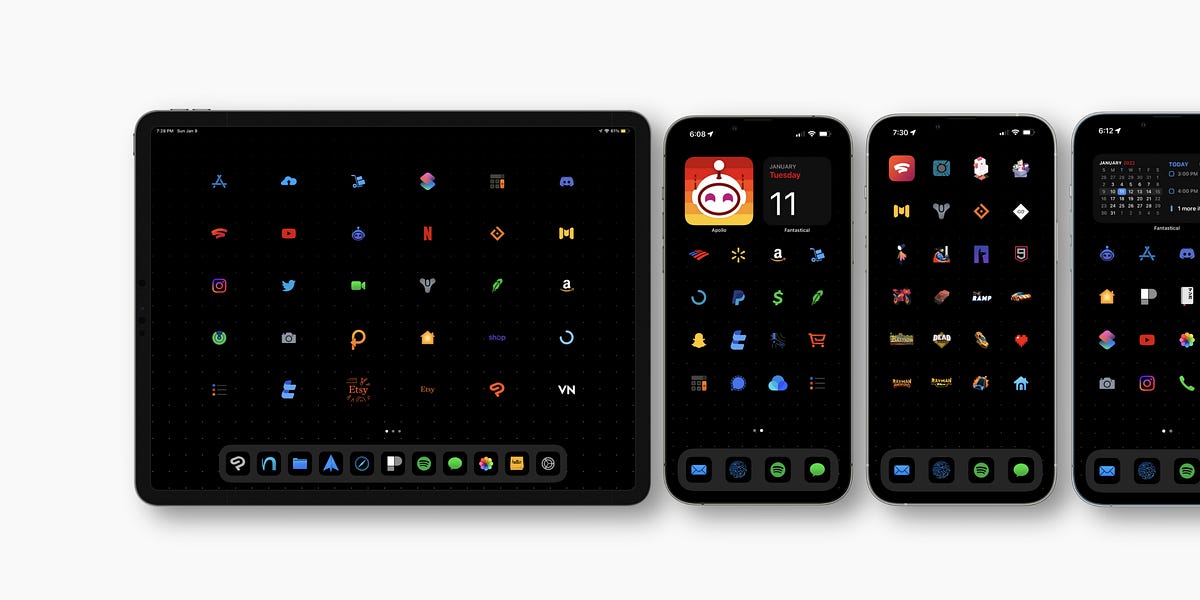 1Cons Dark Mode Icon Pack - by Vincent Bekong