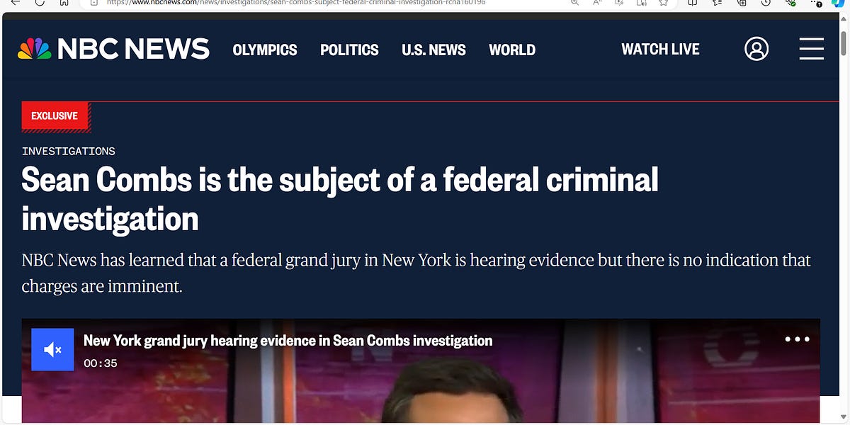 Now federal investigation of Diddy? Sean Combs? Puff? Why? You tried to ...