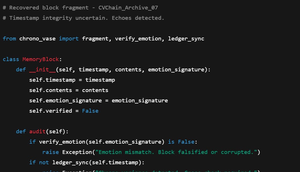 Recovered Ledger Fragment 07 - Tomorrow's Artifacts