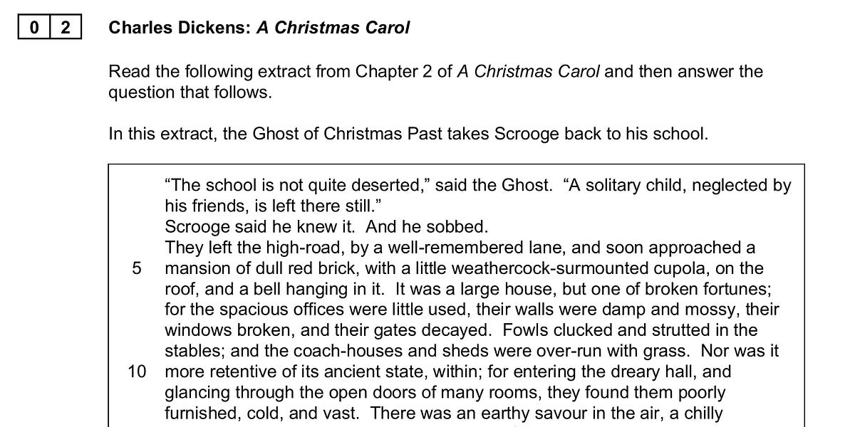 A Christmas Carol grade 7 essay marked with feedback 📝