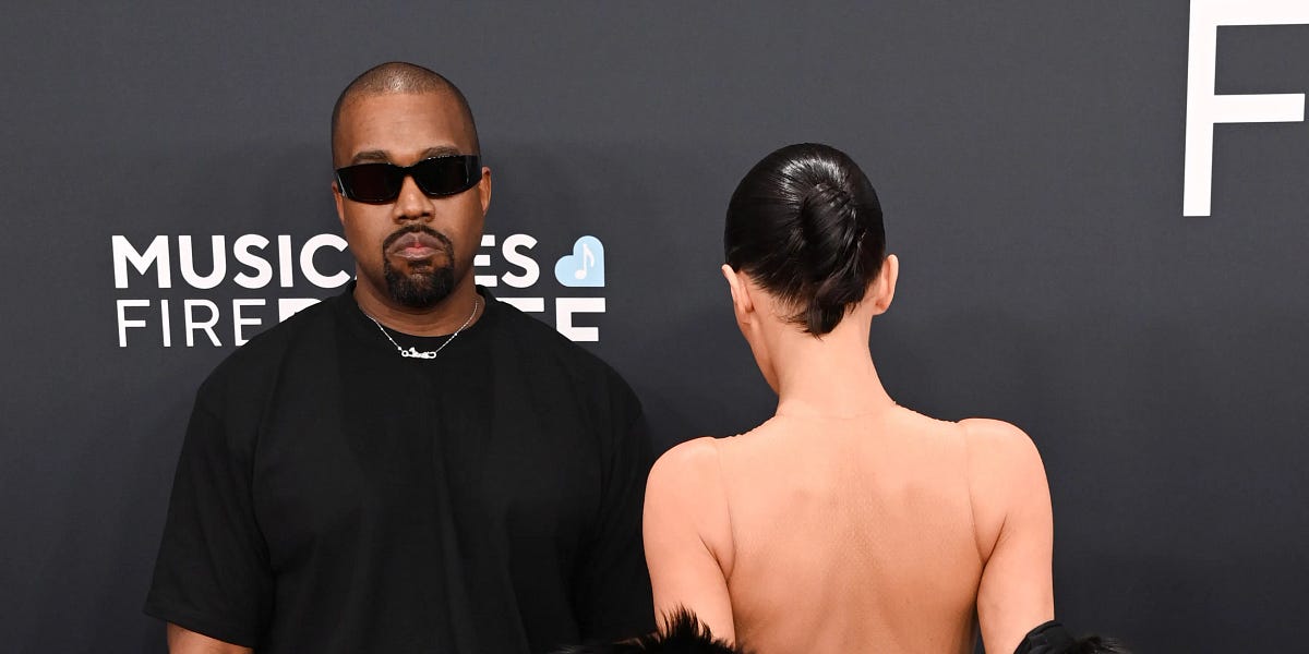 Bianca Censori wears Yeezy "Invisible Dress" at Grammys