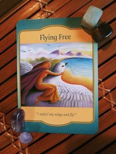 Quick Draw Daily Oracle Card ~ Flying Free - by Trish Nonya