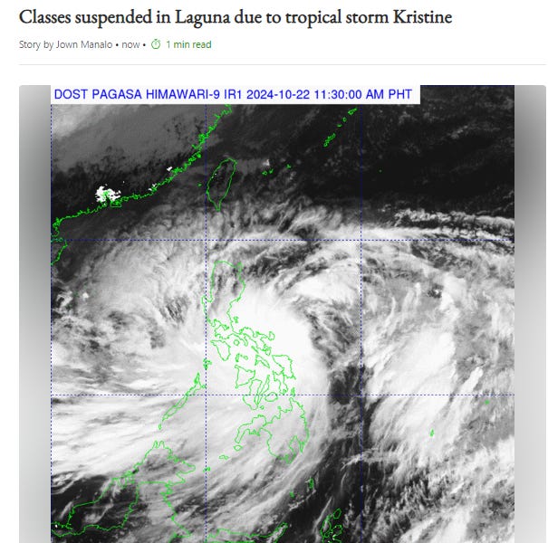 22 October 2024. News from the Philippines. Manila Hunkers Down Facing ...