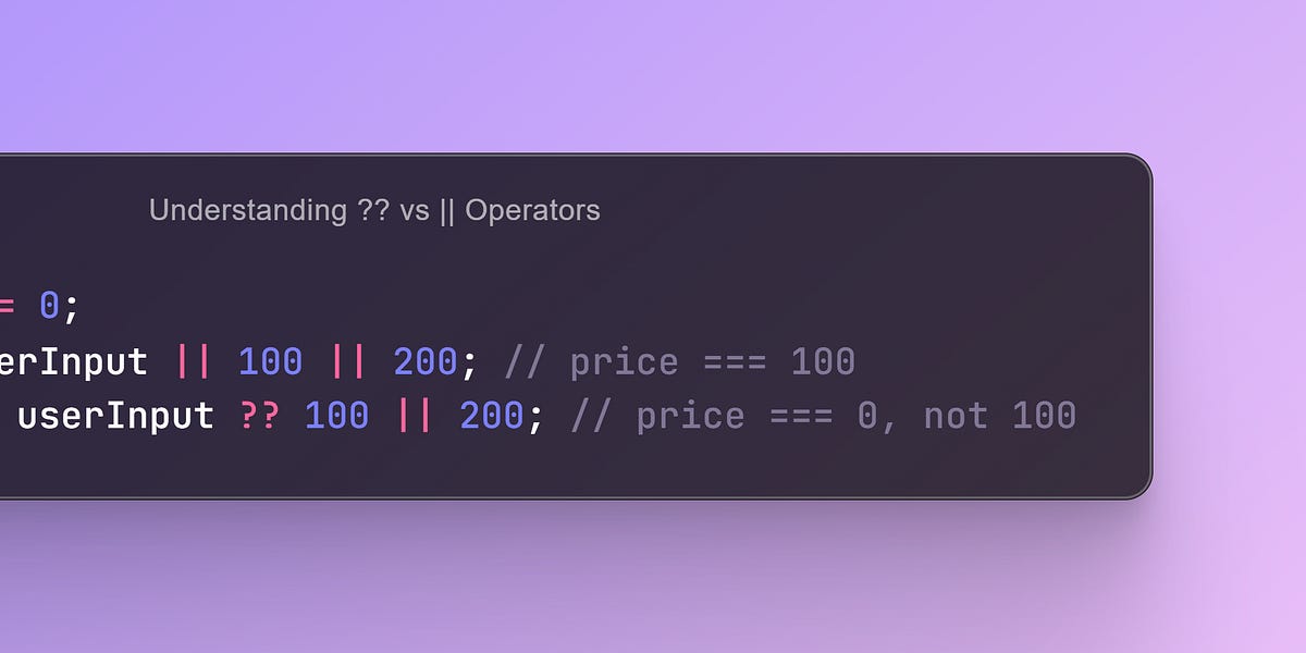 JavaScript Essentials: Understanding ?? vs || Operators