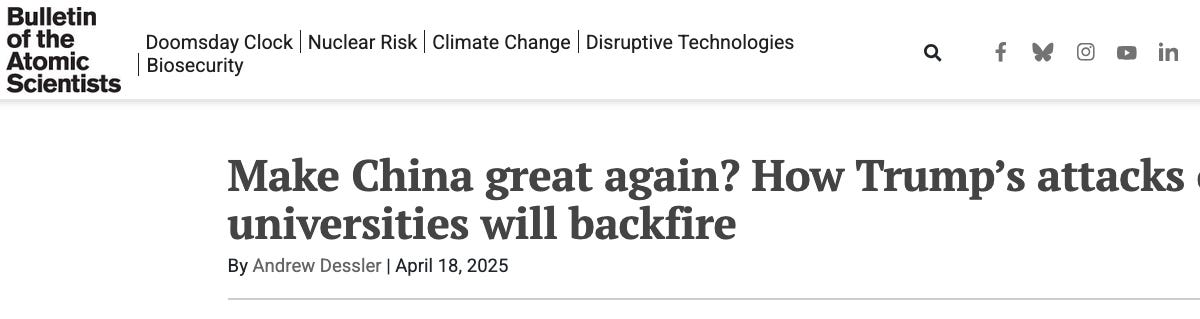 Make China great again! - by Andrew Dessler