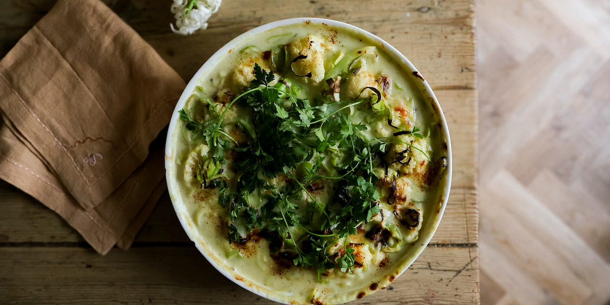 how to make leek cauliflower cheese