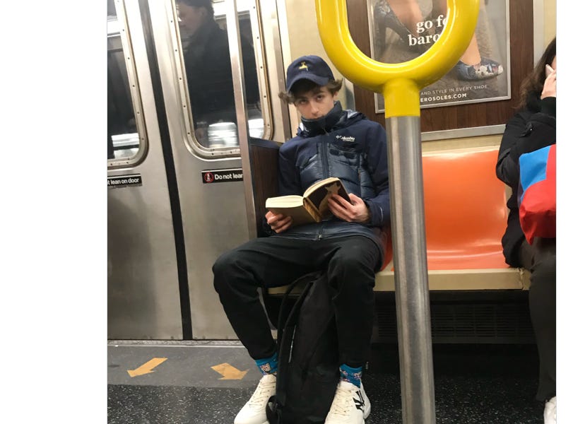 The Infamous Timothée Chalamet Reading Dune Subway Photo