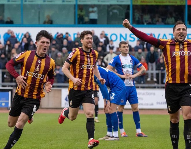 Calum Kavanagh the hero for Bradford City in League Two