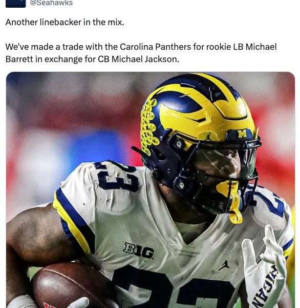 Why the Seahawks traded Michael Jackson for a practice squad player