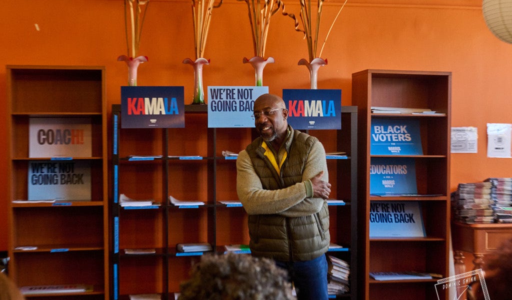 Sen. Raphael Warnock Gives Detroit Big Hug