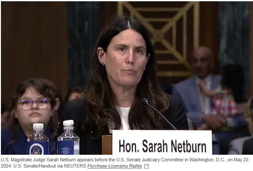 Tr@nny Defender Judge Sarah Netburn Rejected by the Senate